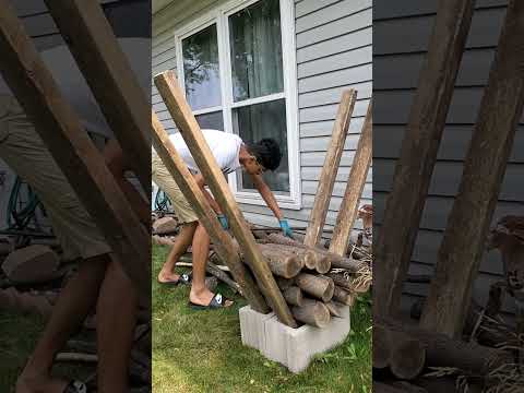 DIY Firewood Rack #Shorts #FirewoodStand
