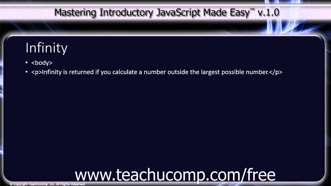 JavaScript Training Tutorial Infinity
