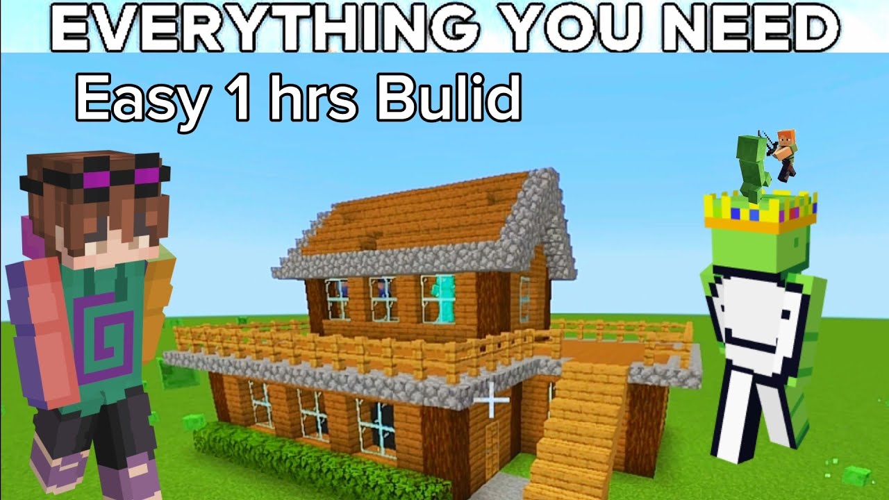 Minecraft House Tutorial : How To Build Large Survival Wooden House (#1 ...