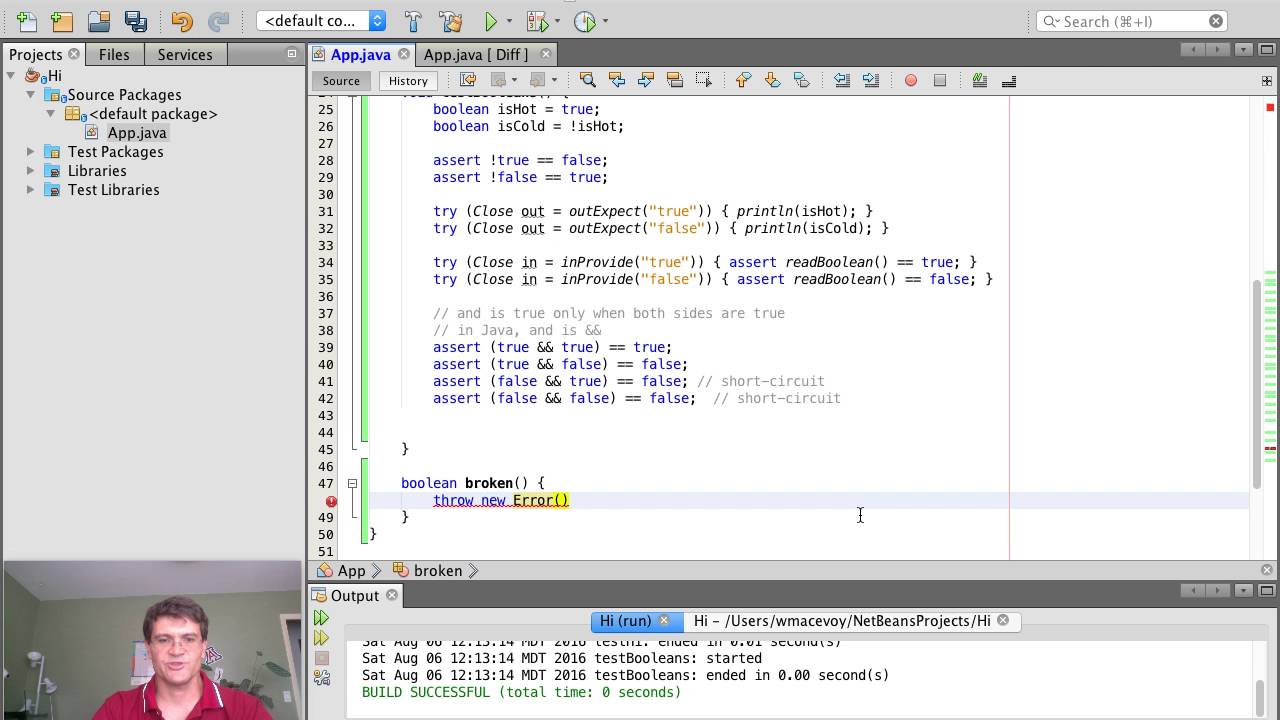 github.com/wmacevoy/kiss - tutorial 6 - booleans