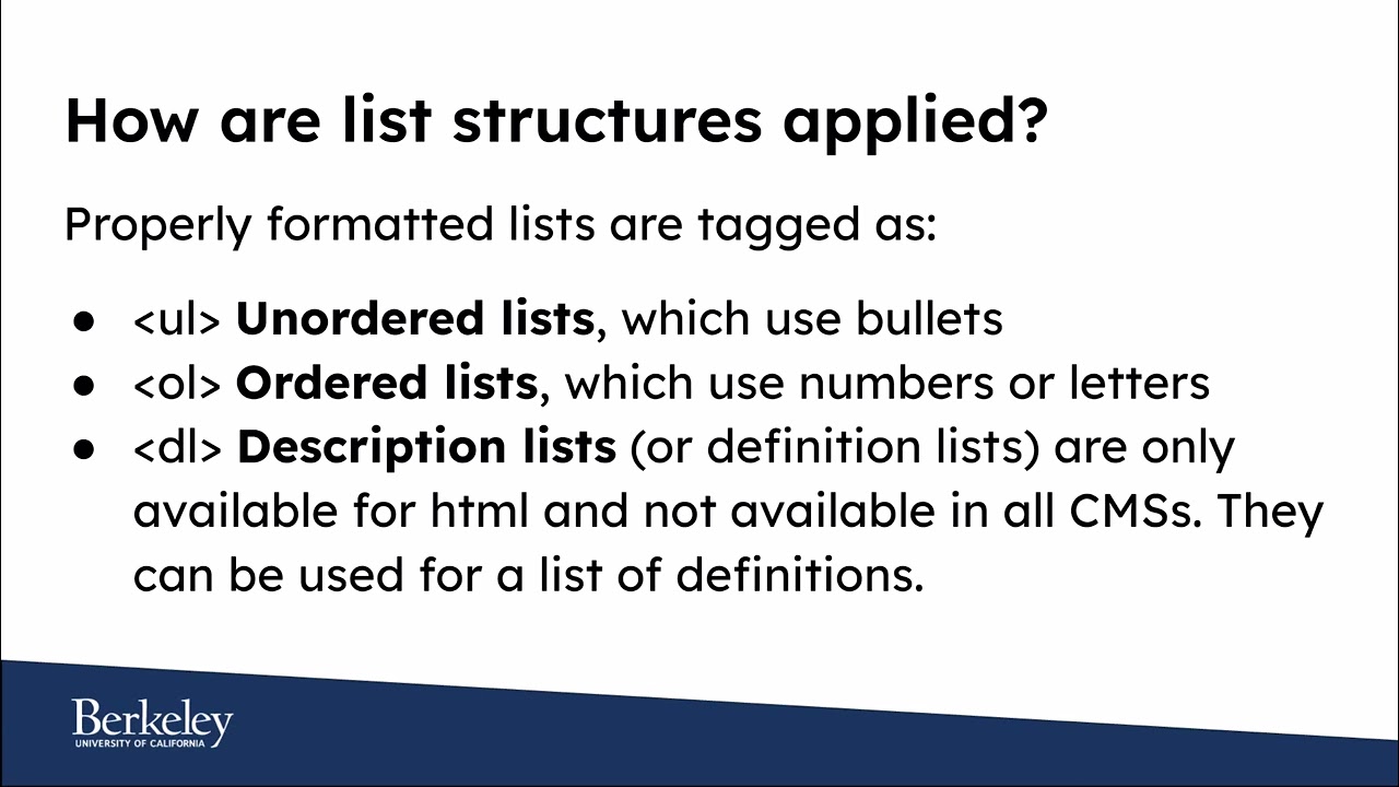 Lists and Accessibility