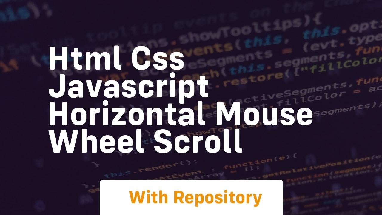 Html css javascript horizontal mouse wheel scroll
