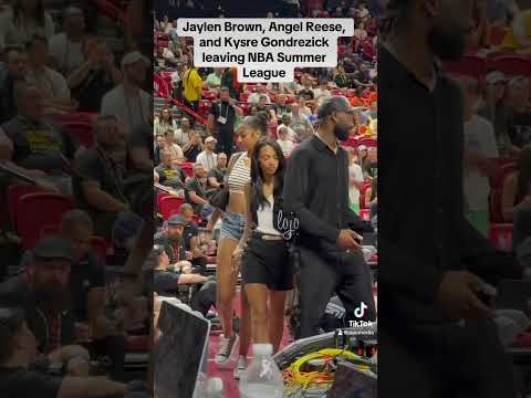 Jaylen Brown and Angel Reese spotted leaving the #Lakers vs. #Celtics #NBA Summer League game.