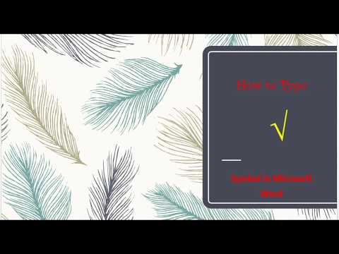 How To Insert Square root Symbol in Ms Word