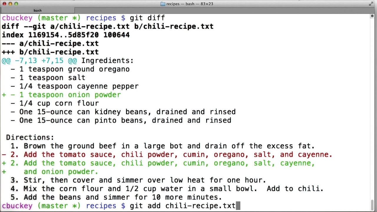 Change the Chili Recipe Solution - How to Use Git and GitHub