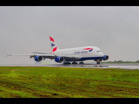 British Airways' A380 Touches Down At Accra's Kotoka Int. Airport