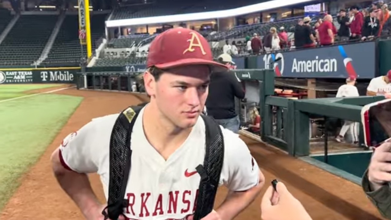 Gabe Gaeckle postgame - Arkansas 12, Oklahoma State 2