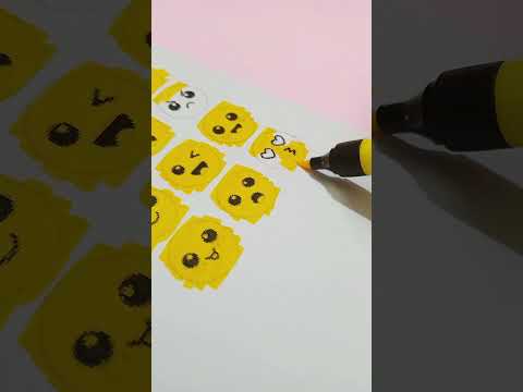 How to draw and color emojis - Emoji satisfying coloring #art #youtubeshorts #satisfying #shorts