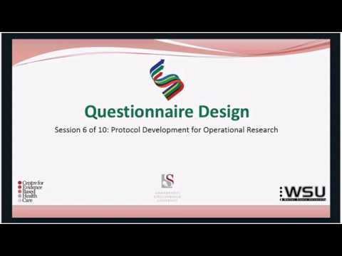 Questionnaire Design for Operational Research