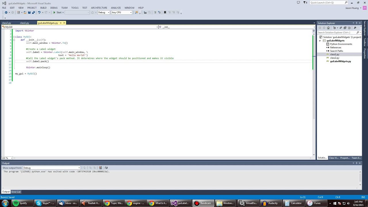 Python - GUI Label Widgets