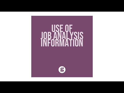 Use of Job Analysis Information