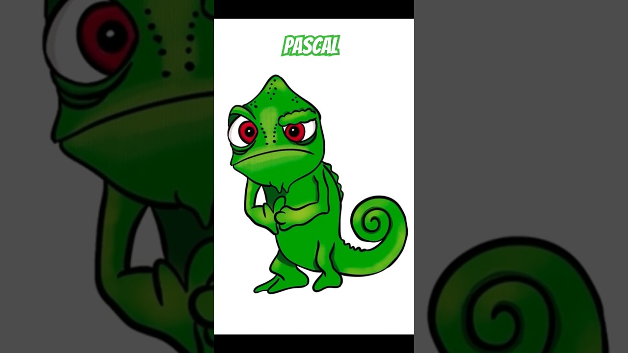 Disney tangled's movie chameleon pascal drawing #disneydrawing #tangled #pascal #art