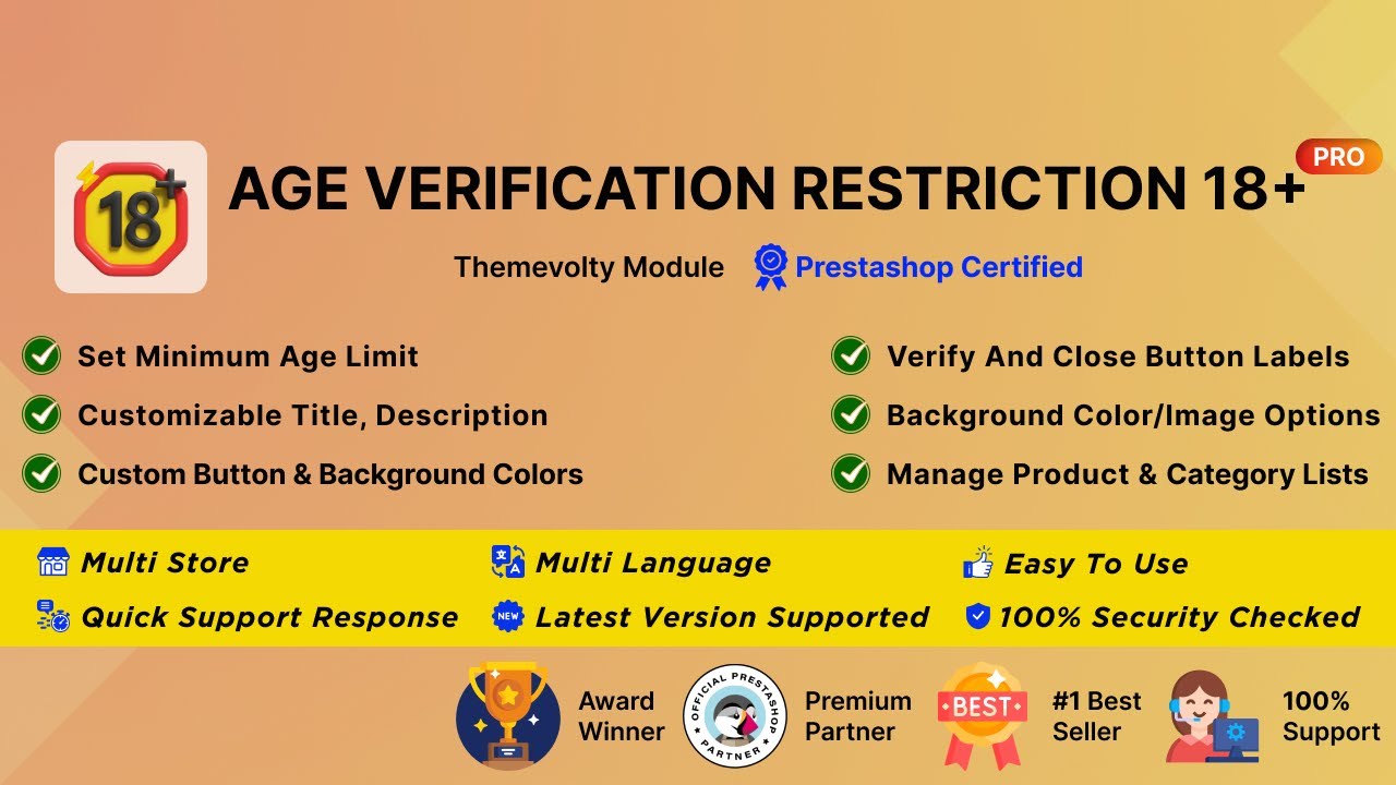 Age Verification Popup Restriction 18+ PRO - Themevolty Module