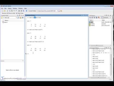 Matlab Tutorial - Multiplying Matrices