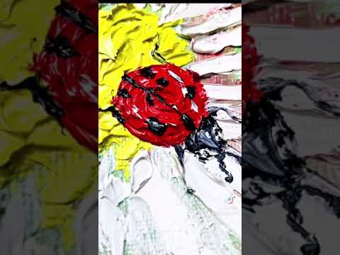 Oil Painting Lady Bug Daisy