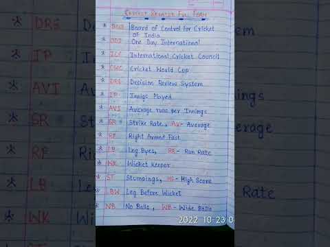 📝 Cricket related full forms ~ BCCI,ODI, etc.#shorts #cricket #fullform (LESS IS MORE)