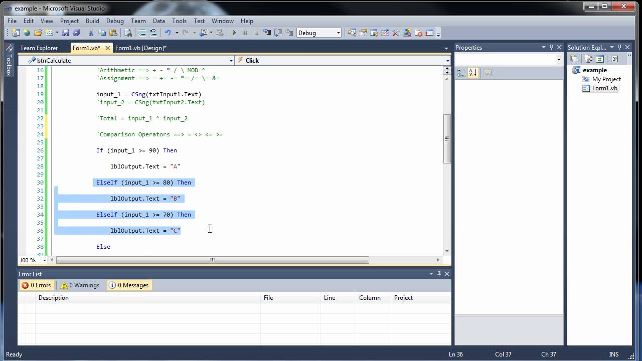 Visual Basic Tutorial 4 - If Statements and Comparison and Logical Operators