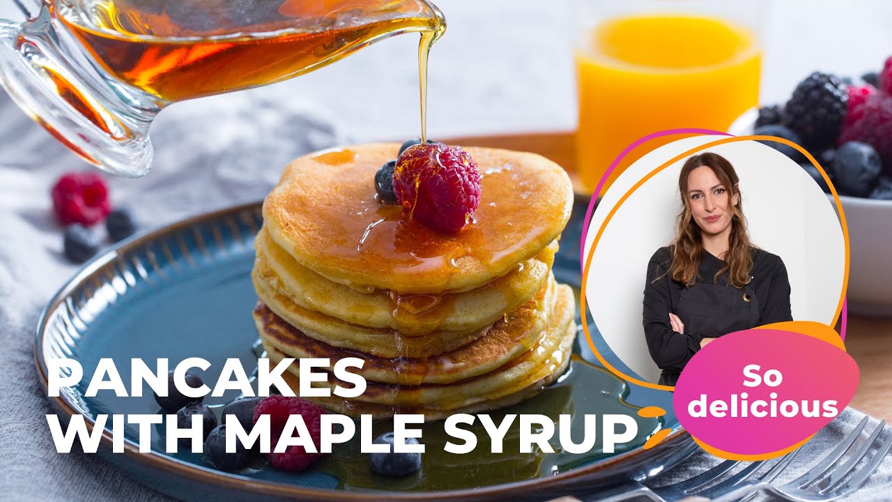 PANCAKES with MAPLE SYRUP - the PERFECT BREAKFAST RECIPE✨🥞