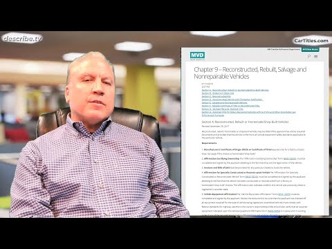Rules For Salvage Title Processing (and reconstructed vehicles)