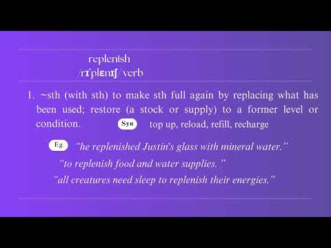 replenish word meaning and example.