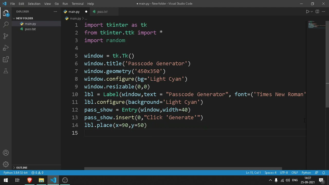 Passcode-Generator | Python based GUI Application | Python Project | Git Utkarsh