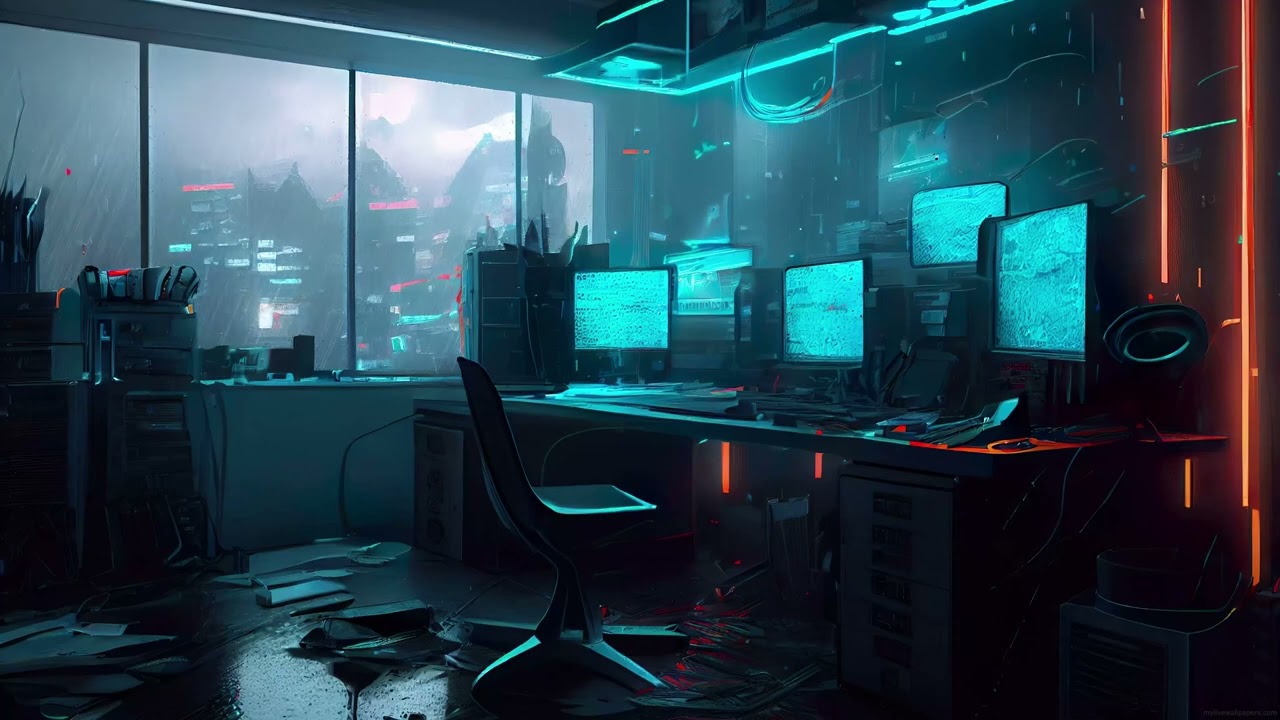 🌆 Cyberpunk Animated Room – Relaxing Futuristic Vibes