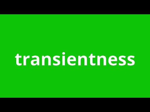 what is the meaning of transientness.