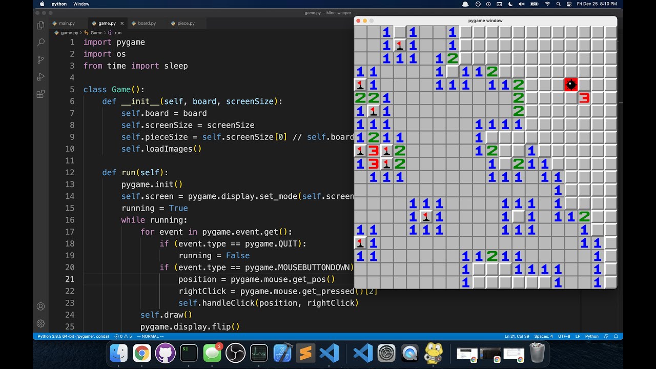 Python/Pygame Minesweeper Tutorial