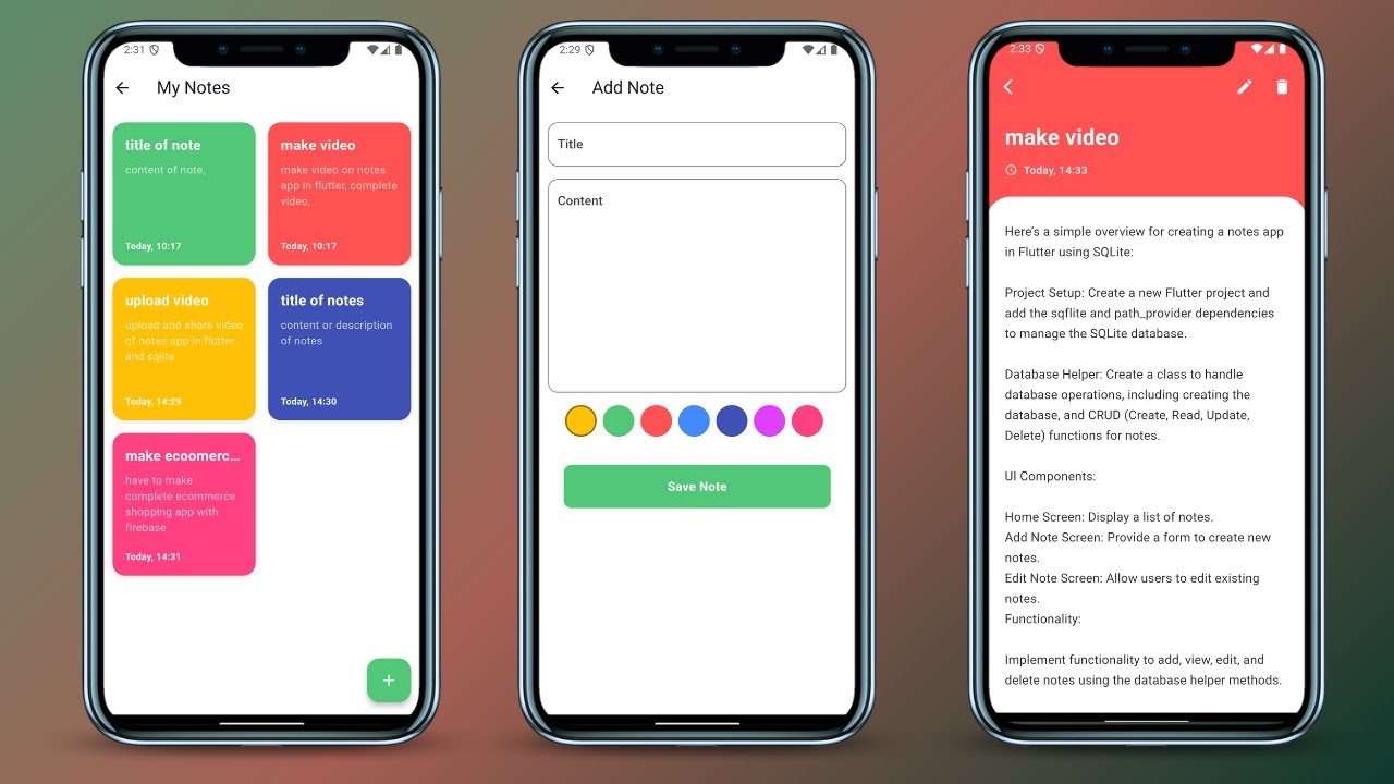 Build a Complete Notes App in Flutter & SQLite