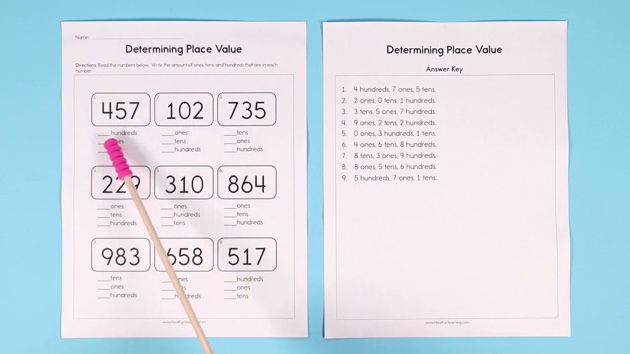 Determining Place Value Worksheet