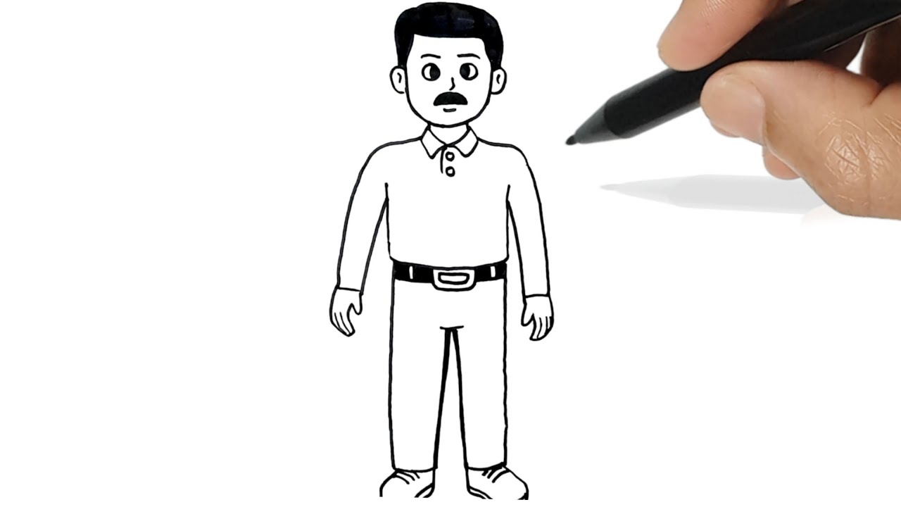 Cómo dibujar un Papá Fácil | Cómo Dibujar un Padre Paso a Paso