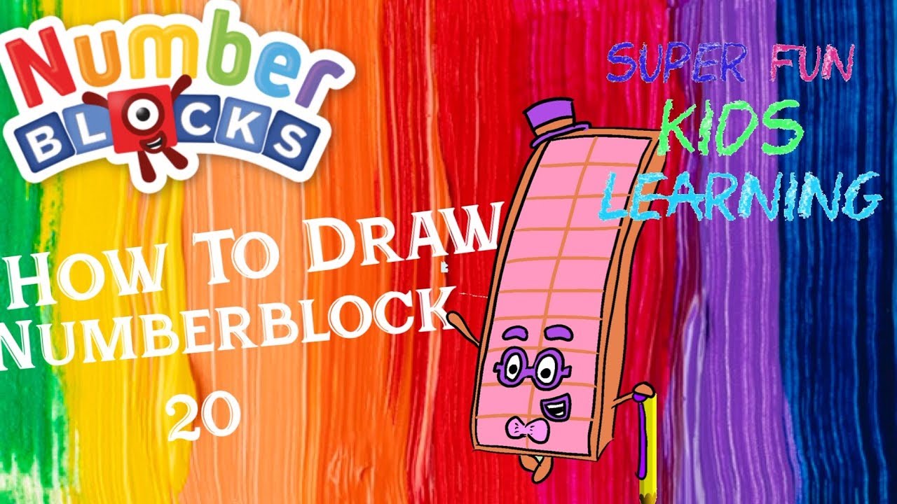 How To Draw Numberblocks 20 Numberblocks Drawings Numberblocks Coloring Pages Numberblock 20