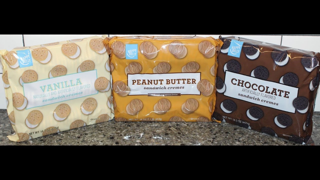 Happy Belly (Amazon Brand): Vanilla, Peanut Butter & Chocolate Sandwich Cremes Review