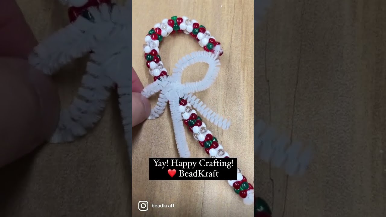 BeadKraft: How To Make A Beaded Candy Cane Ornament