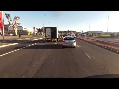 Gourmet Foods truck (CA 756-421) runs solid line to jump queue