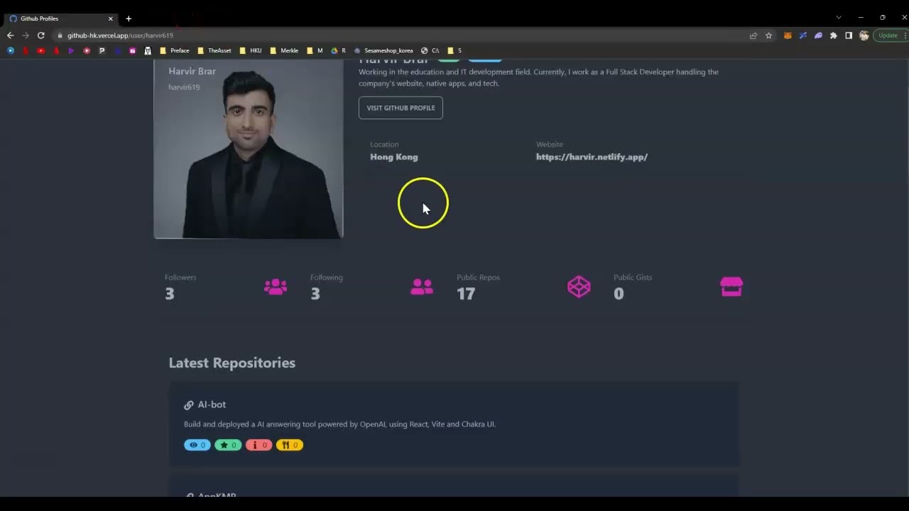 Github Profile Search React+API