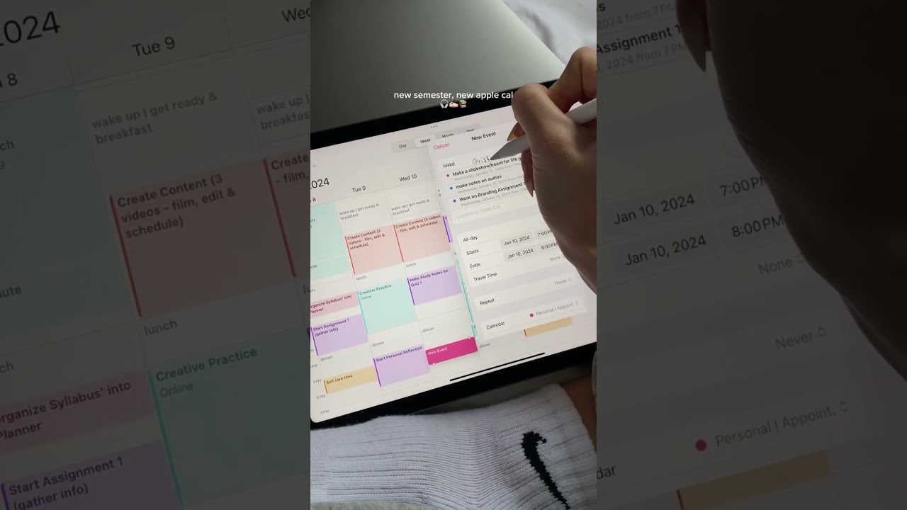 new semester, new apple calendar setup #ipad #ipadplanning #digitalplanning #organization #apple