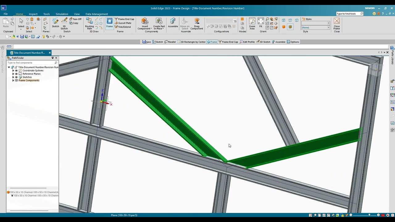 Solid Edge 2023: Frame Design using the Extend and Trim Command