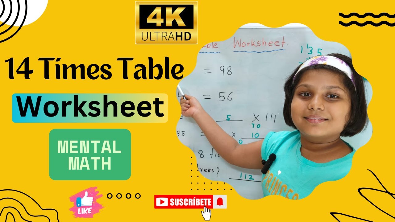 14 Times Table Worksheet | Table of 14 | Worksheet on Fourteen Times Table | Memorize 14 Times Table
