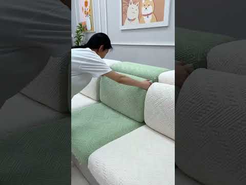 KAS stretch couch cushion covers for sectional sofa L shape #sofacover #cushioncover #slipcover