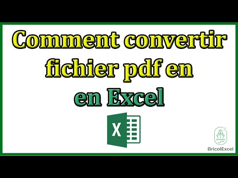 Comment convertir fichier pdf en Excel