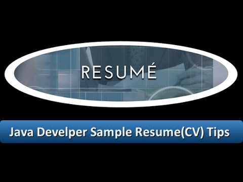 Java Develper Sample Resume(CV) Tips