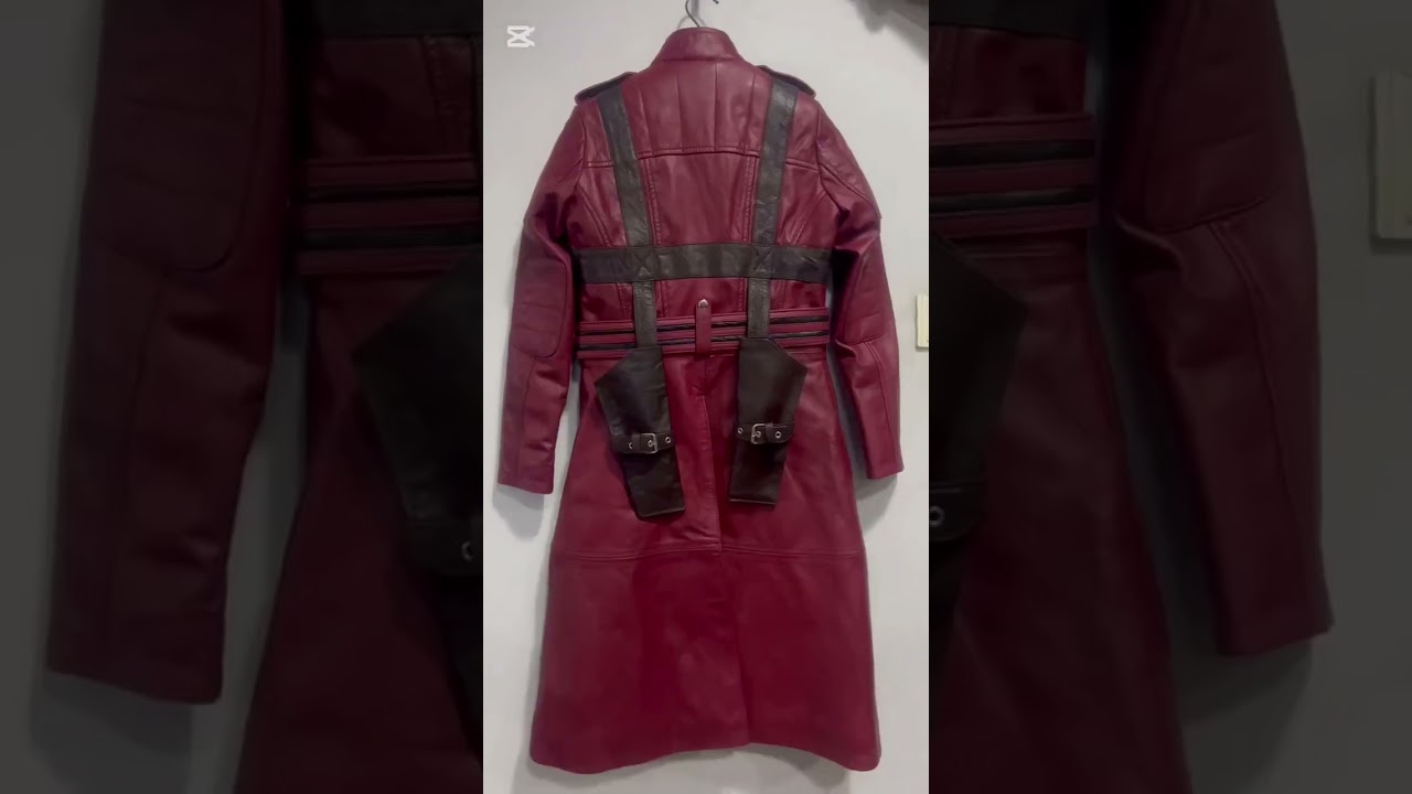 🔥 DMC 3 Dante Leather Trench Coat – Devil May Cry 3 Inspired Cosplay Jacket