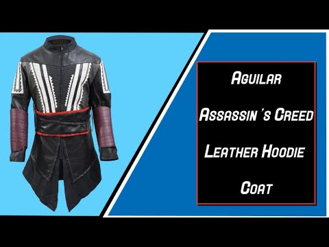 Gaming Outfits | Aguilar Michael Black Leather Hooded Coat | Fassbender Callum Cosplay