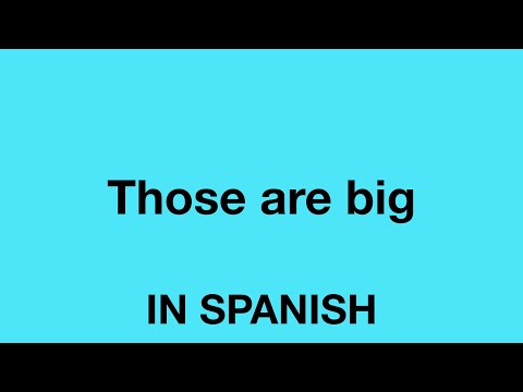 How To Say (Those are big) In Spanish