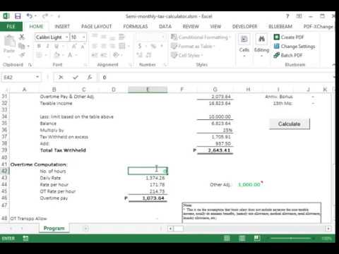 Tax Calculator 2018 - Philippines