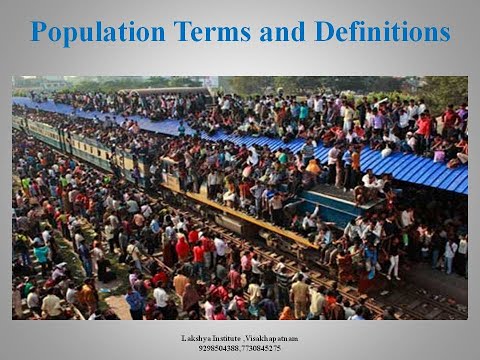 Population Terms and Definitions