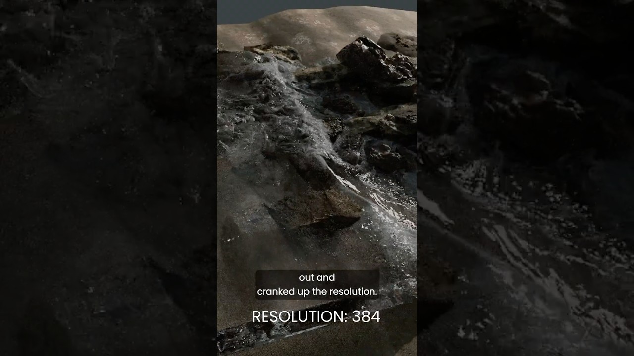 Fluid Simulation Sea Shore, Blender/Cycles/FLIP  #b3d