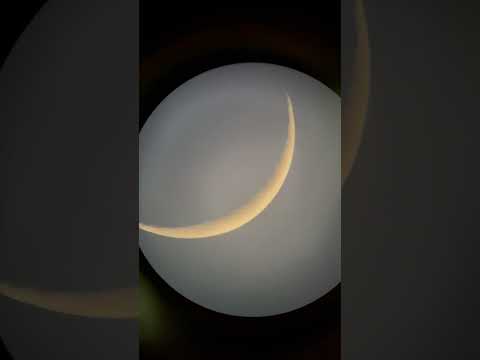 Waxing crescent moon through the telescope #viralvideo #moon #moonlovers #houston #luna #astronomy