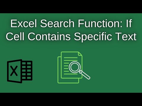 Excel Search Function: If Cell Contains Specific Text